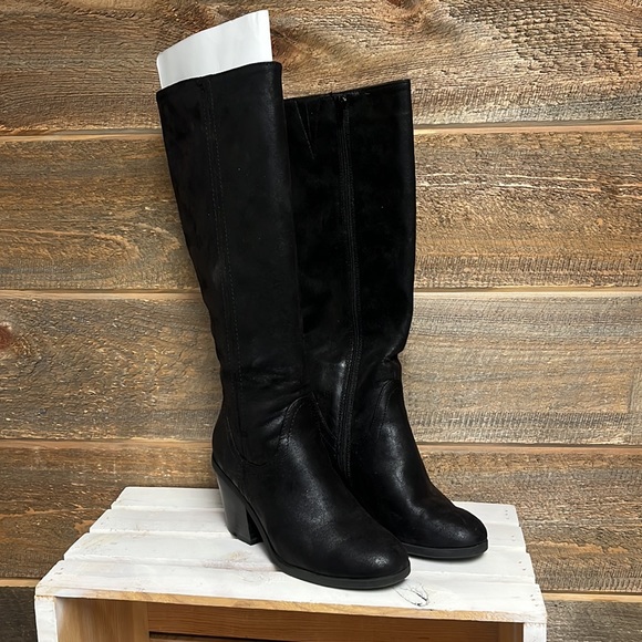 Ruff Hewn | Shoes | Ruff Hewn Grace Tall Black Riding Heel Boots Vegan ...